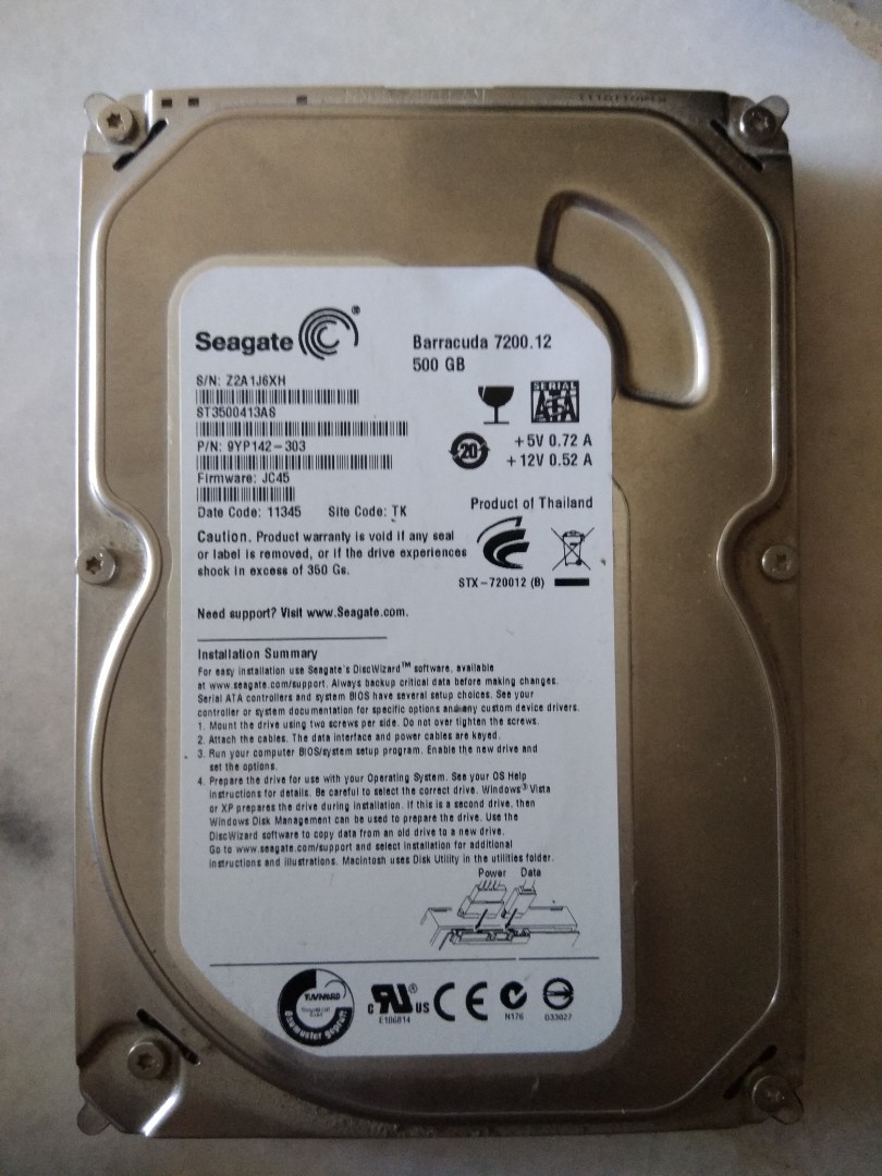 Seagate Barracuda 500GB HDD, Computers & Tech, Parts & Accessories ...
