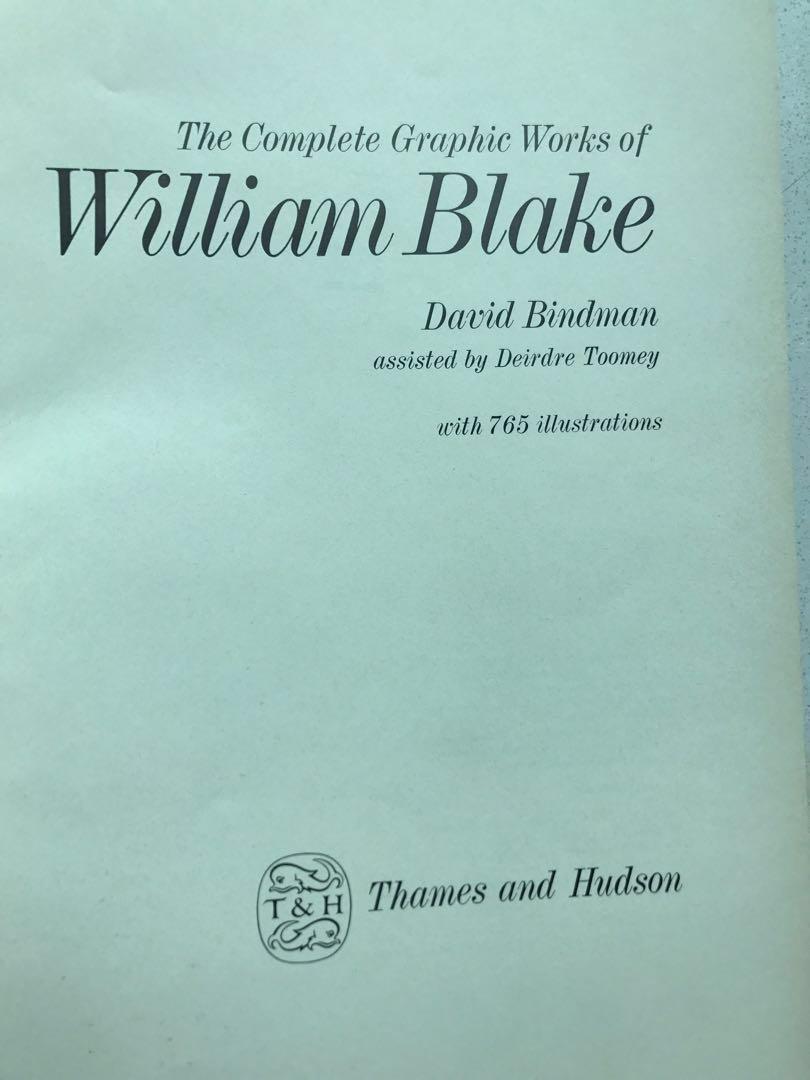 The Complete Graphic Works of William Blake (Thames & Hudson, 1978 ...