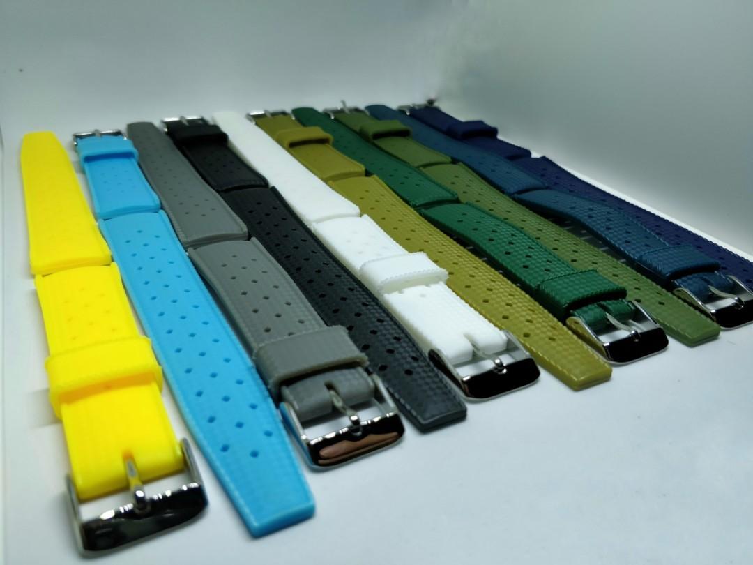 Watch Strap Vintage Tropic style dive watch rubber strap 20cm, Men's ...