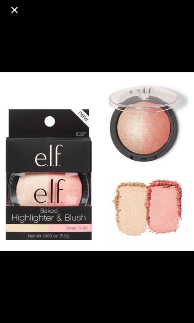 Elf baked highlighter and blush - Rose Gold, Beauty & Personal Care ...