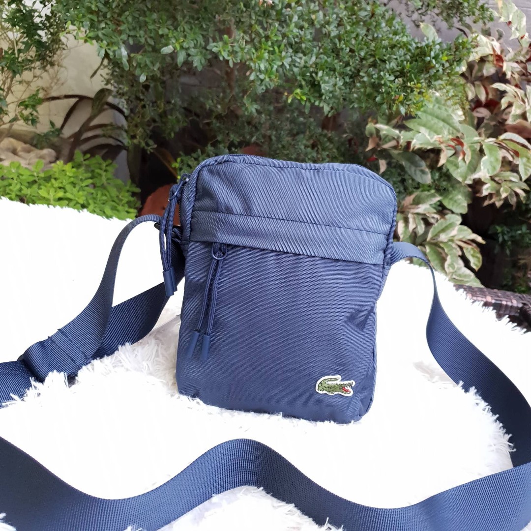 Lacoste Neocroc Canvas Vertical All Purpose Shoulder Man Bag - Navy ...