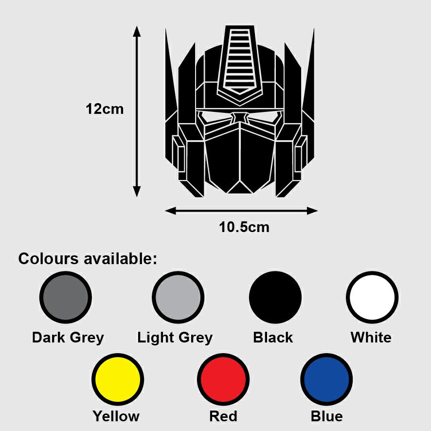 OPTIMUS PRIME Head Premium Vinyl Sticker Decal (Transformers G1 Cartoon ...