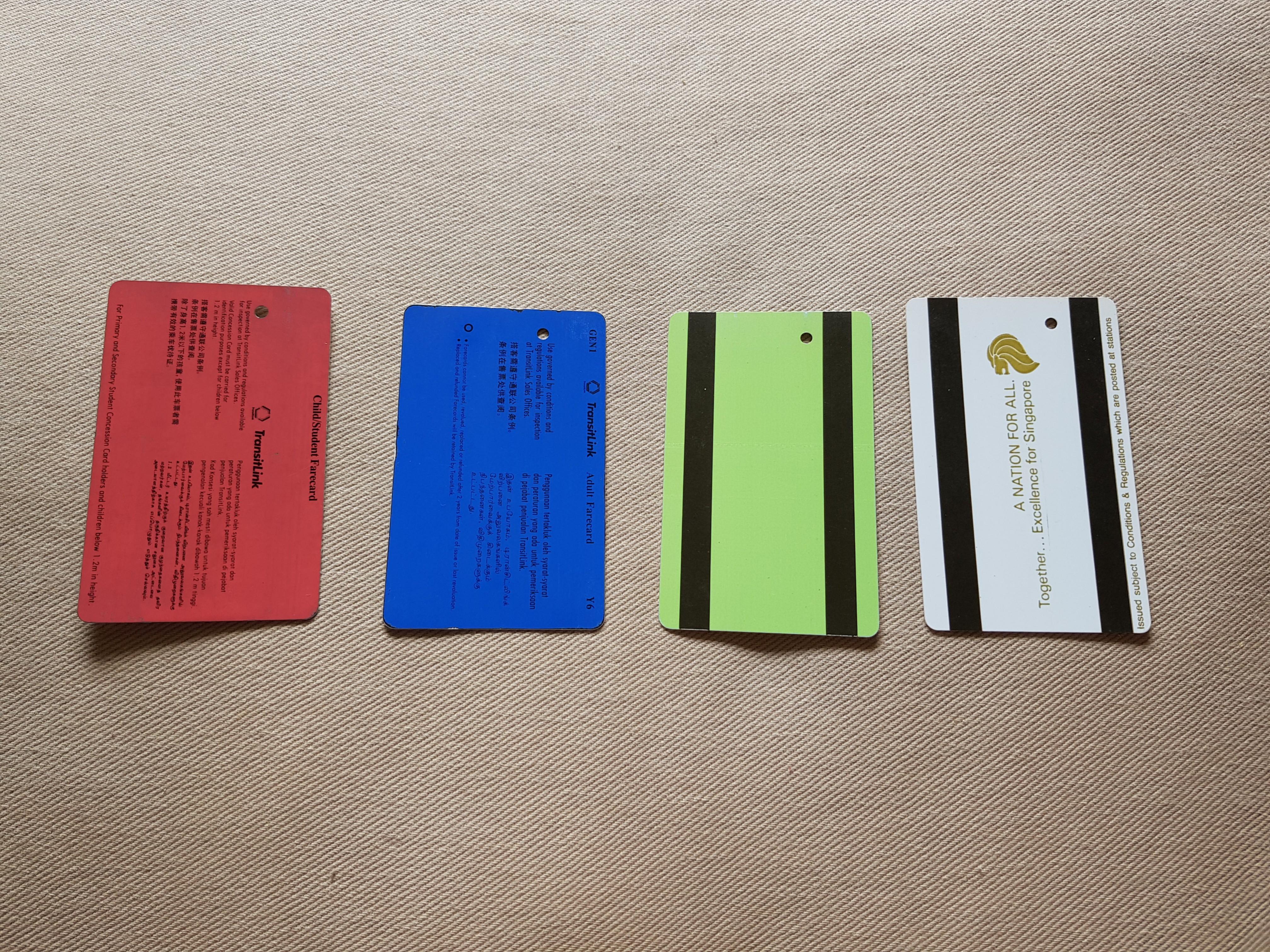 Singapore TransitLink SMRT Card(sold in 4pcs), Hobbies & Toys ...