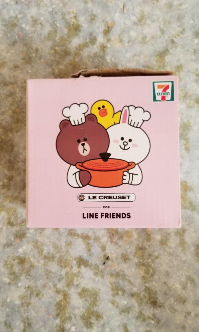 全新 7~11 Le Creuset For Line Friends Choco & Pangyo 花形鍋 一個, 其他, 其他 ...