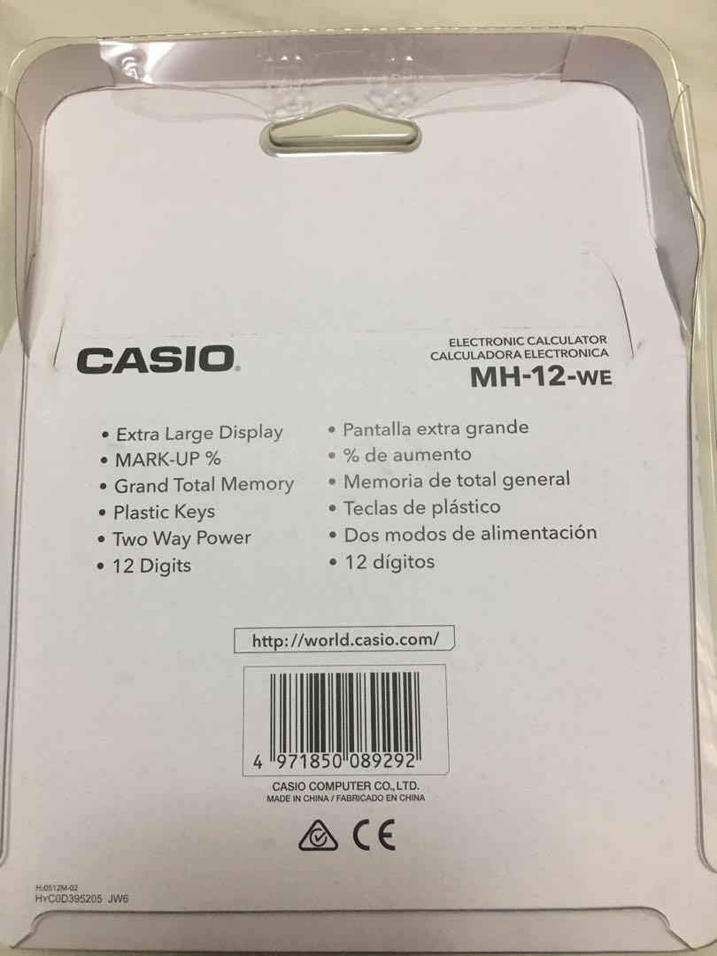 Brand new CASIO MH-12-we calculator, Computers & Tech, Parts ...