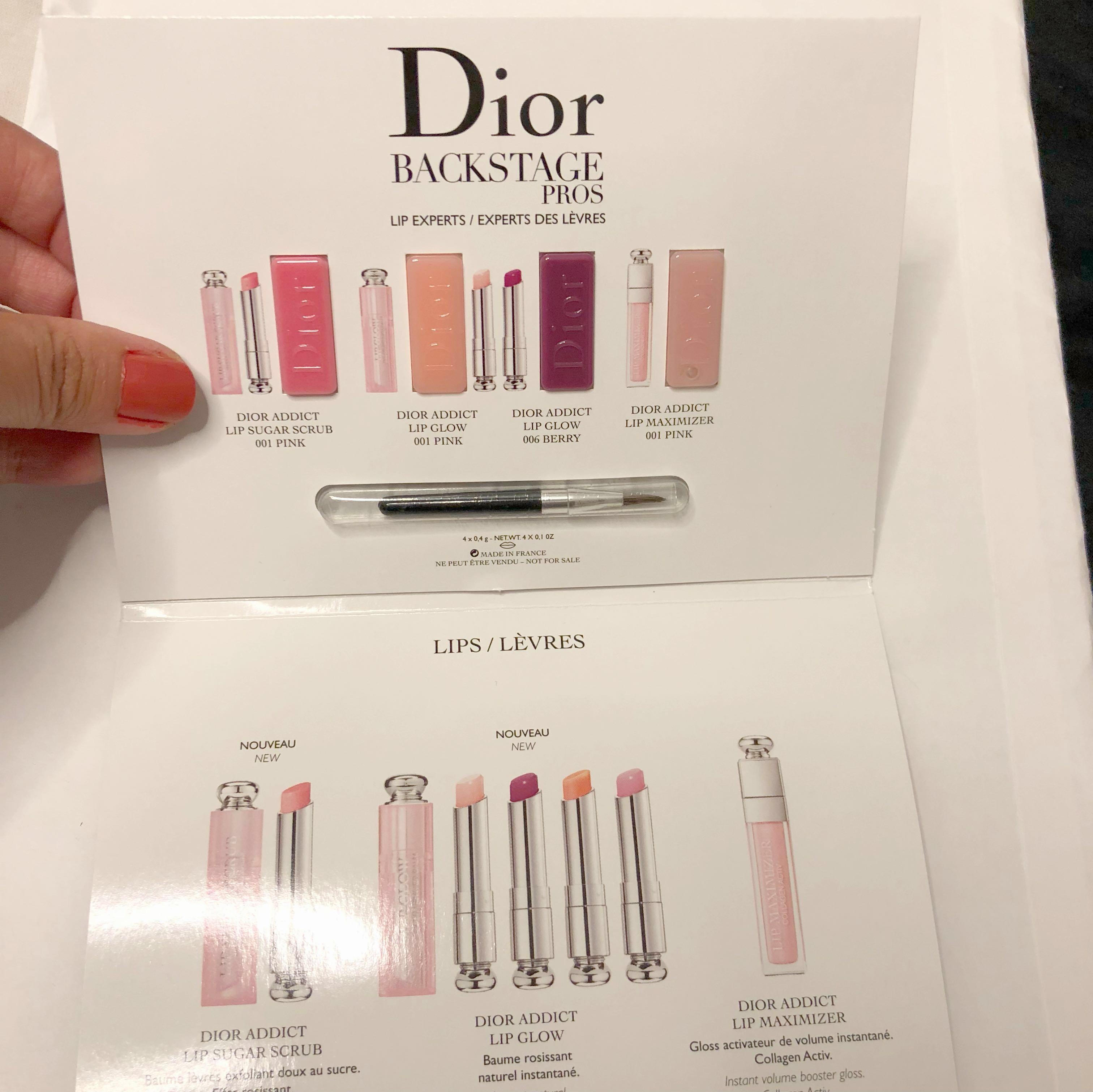 Dior Addict Lip Glow 5-piece Lipstick Sample Card, Beauty & Personal ...