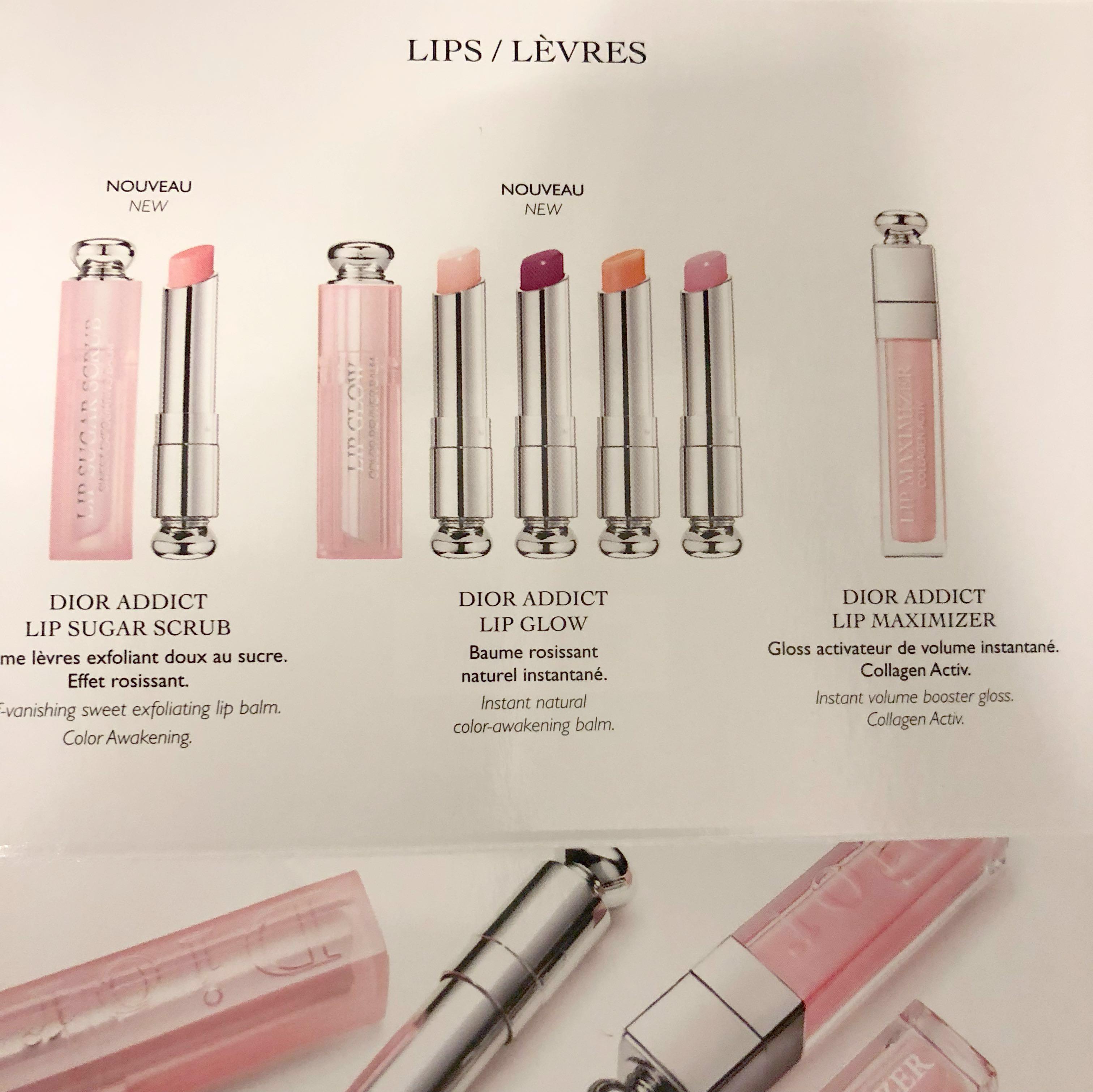 Dior Addict Lip Glow 5-piece Lipstick Sample Card, Beauty & Personal ...