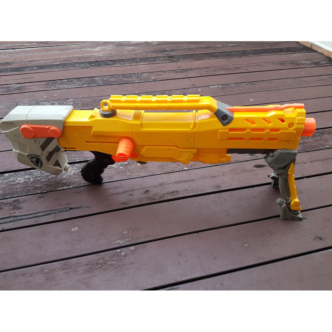 NERF LongShot (Yellow), Hobbies & Toys, Toys & Games on Carousell