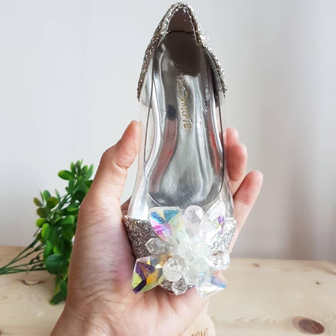 sepatu kaca cinderella bening gliter, Bayi & Anak, Baju Anak Perempuan ...