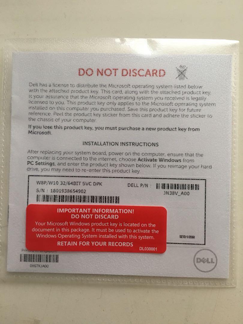 Windows 10 32/64 bit unused original license key. 3 units available ...