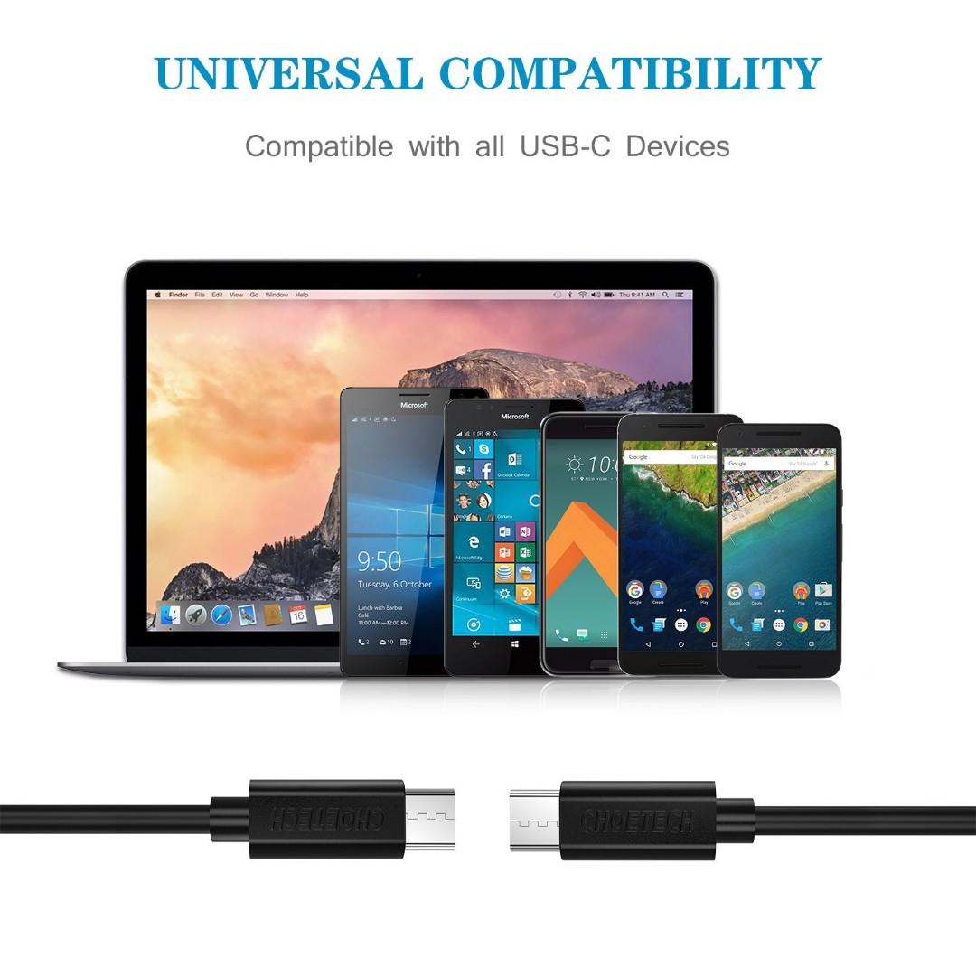 原裝 1米 3.3ft/1m USB Type C M to TypeC C2C Cable Switch PD 充電線, 手提電話, 電話及 ...