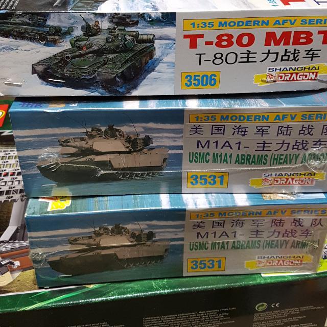 drgon 1/35 m1 and t80, Hobbies & Toys, Toys & Games on Carousell