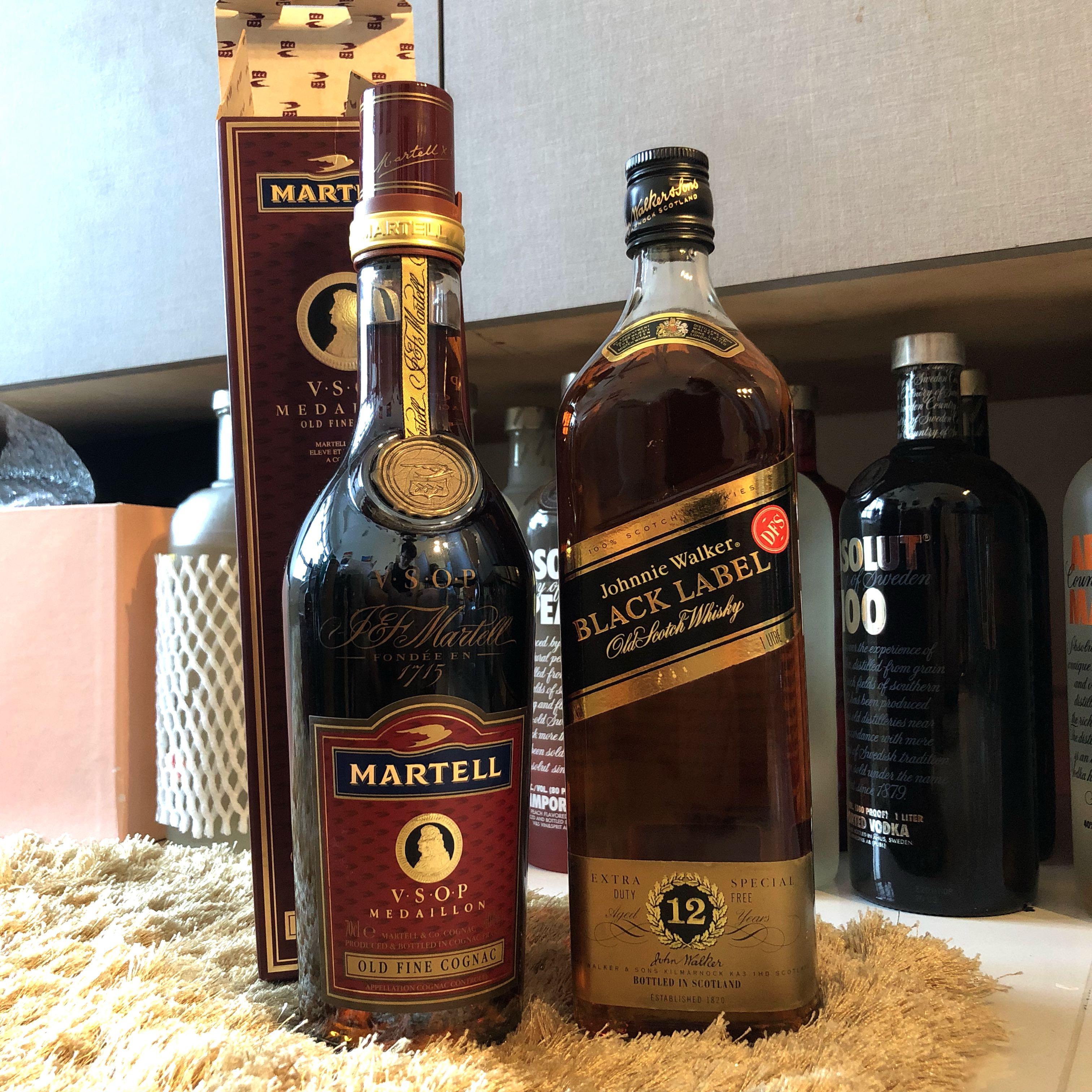 Martell VSOP & JW Black label (700/1000ml), Food & Drinks, Alcoholic ...