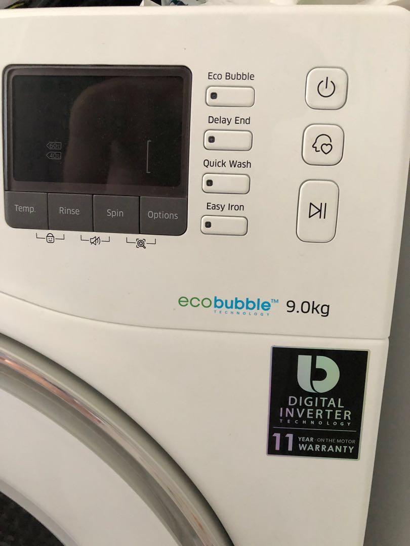 Samsung 9kg front load eco bubble washing machine, TV & Home Appliances ...