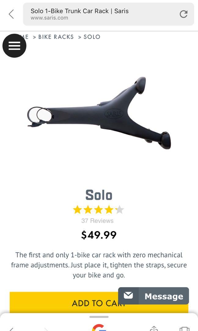 SARIS Solo Bike Rack made in USA, Sports Equipment, Bicycles & Parts ...