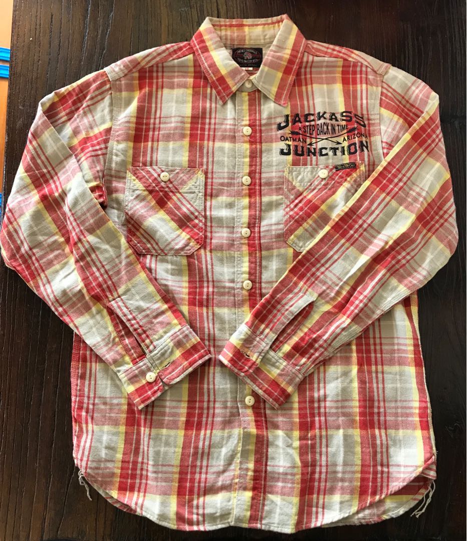 Toys McCoy flannel shirt (chin strap), size : 15 / med, 男裝, 外套及戶外衣服 ...