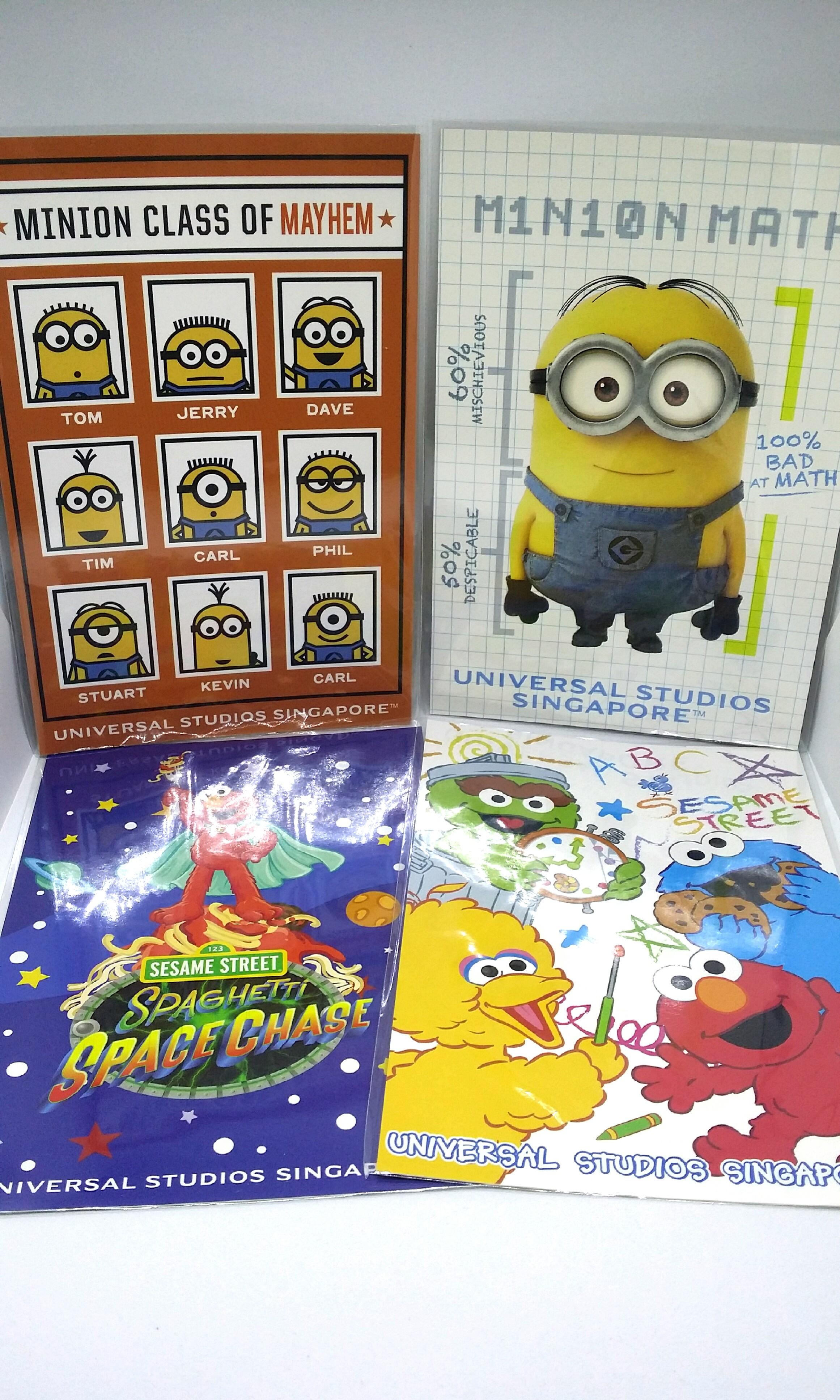 USS Minion and Sesame Street Postcards (4pcs), Everything Else on Carousell