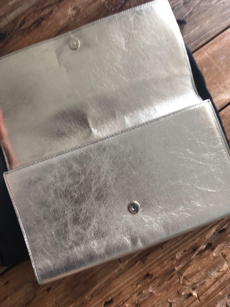 YSL Gold Clutch, Women's Fashion, Bags & Wallets, Clutches on Carousell