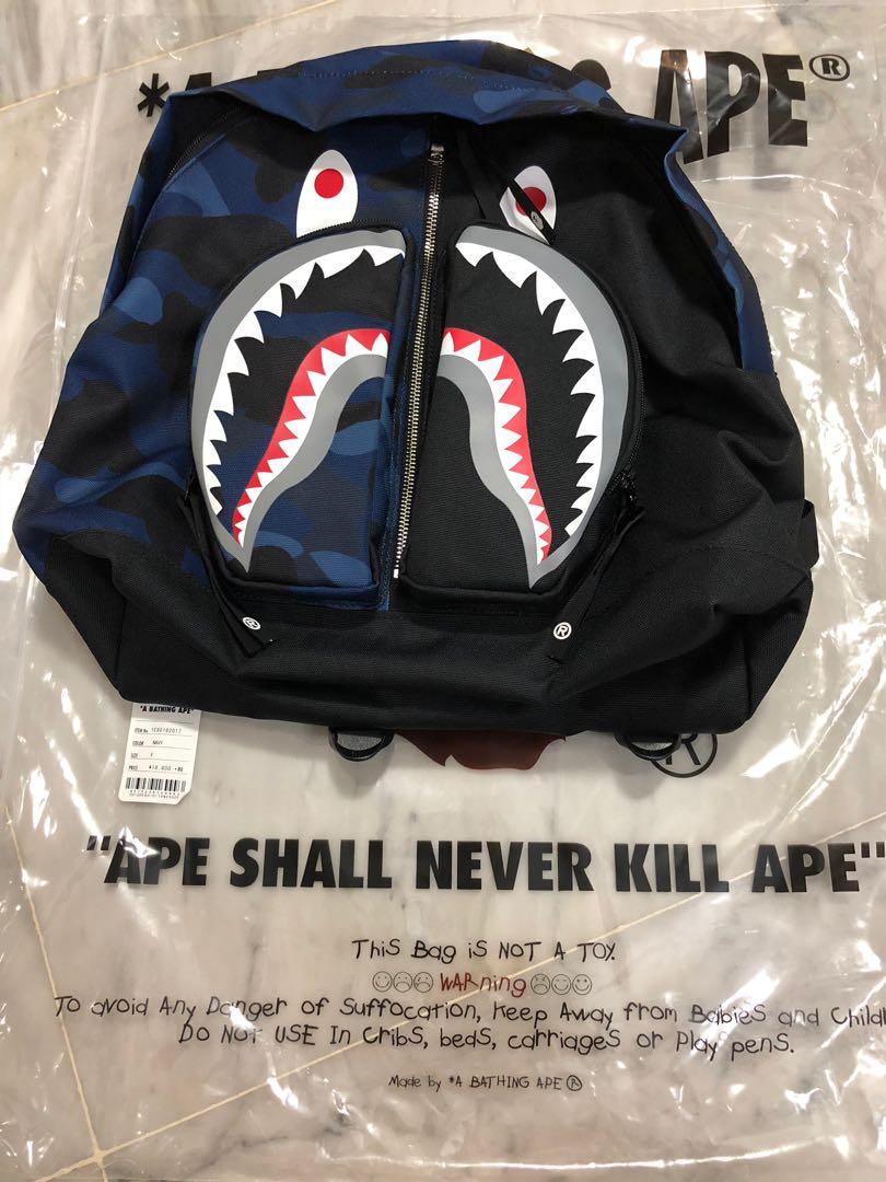 Bape Shark Backpack, Men's Fashion, Bags, Backpacks on Carousell