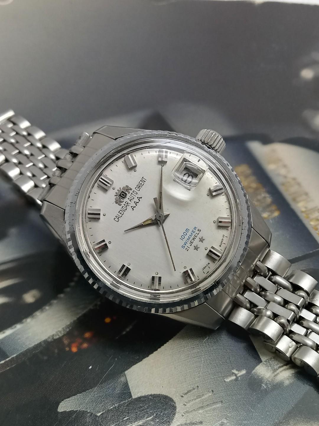 CALENDAR AUTO ORIENT AAA 100M SWIMMER 21 JEWELS AUTOMATIC WATCH, Luxury ...