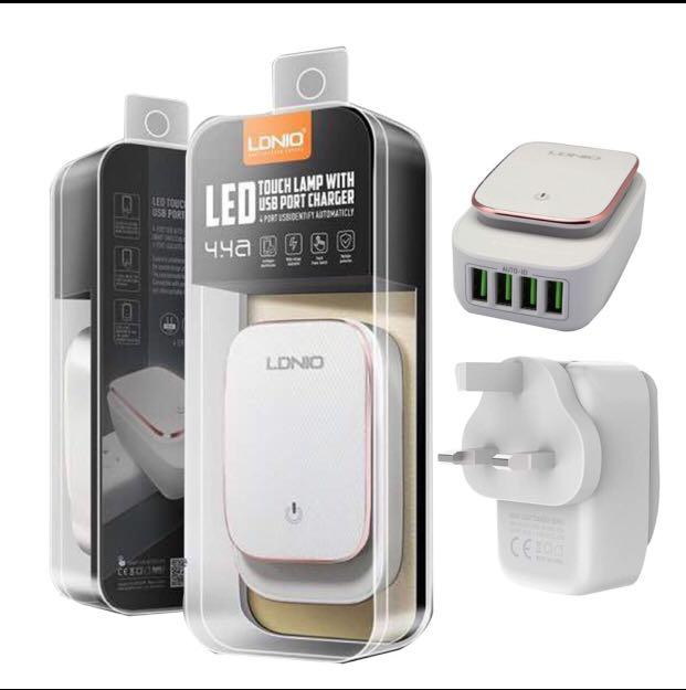 LONIO LED touch lamp with 4 USB port, TV & Home Appliances, TV ...