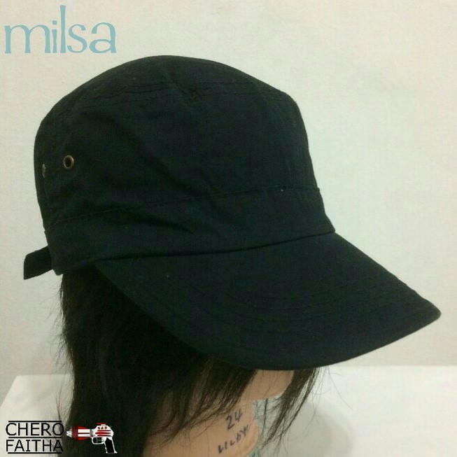 Milsa hat topi 4 panels plain cap, Women's Fashion, Watches ...