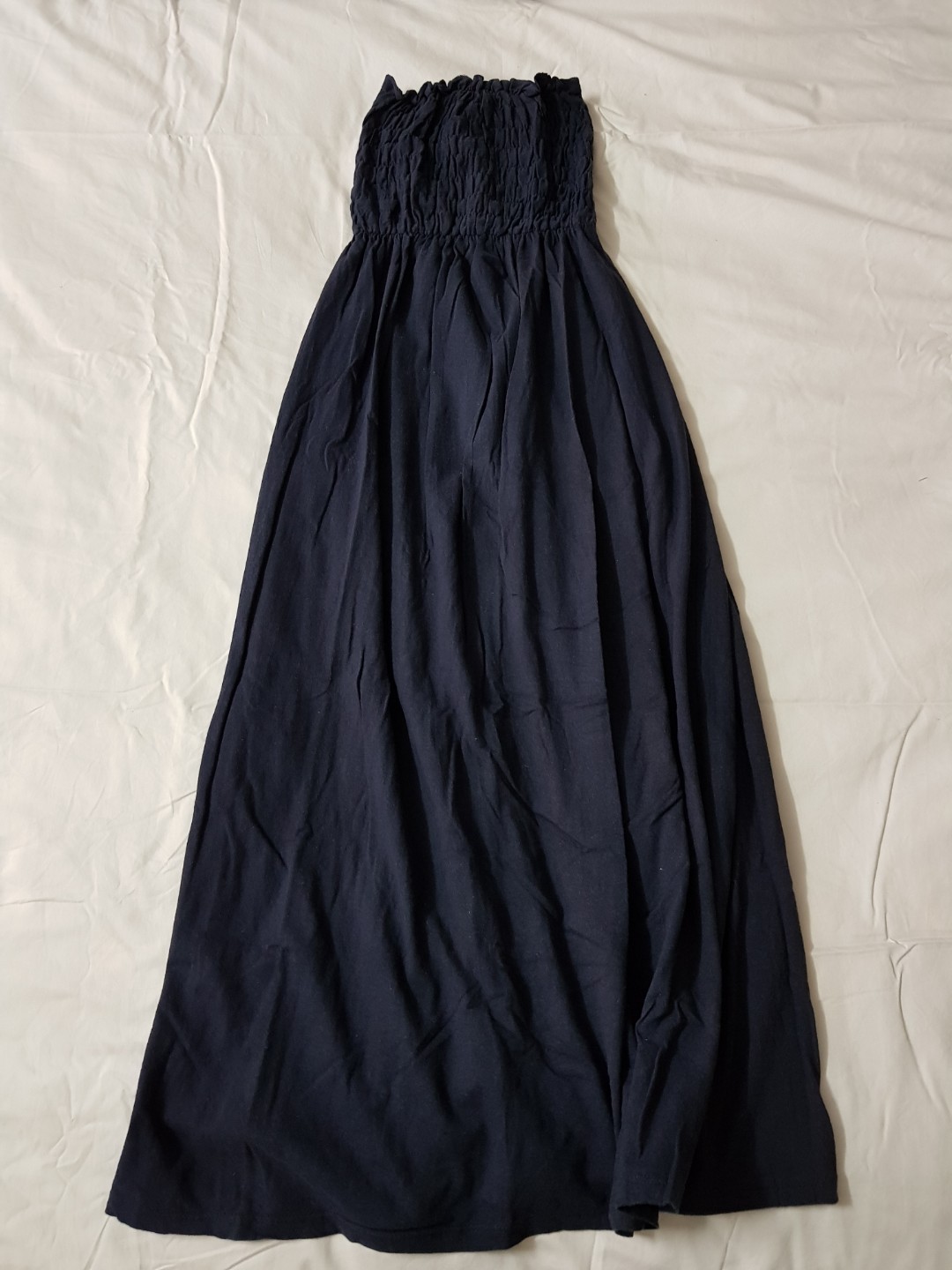 Navy Blue Tube Dress, Women's Fashion, Tops, Sleeveless on Carousell