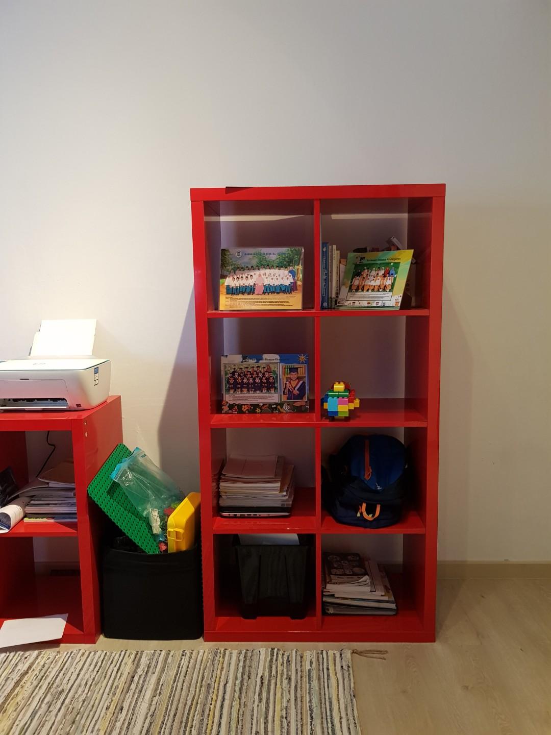 Red Kallax Ikea Shelf/Storage unit., Furniture & Home Living, Furniture ...
