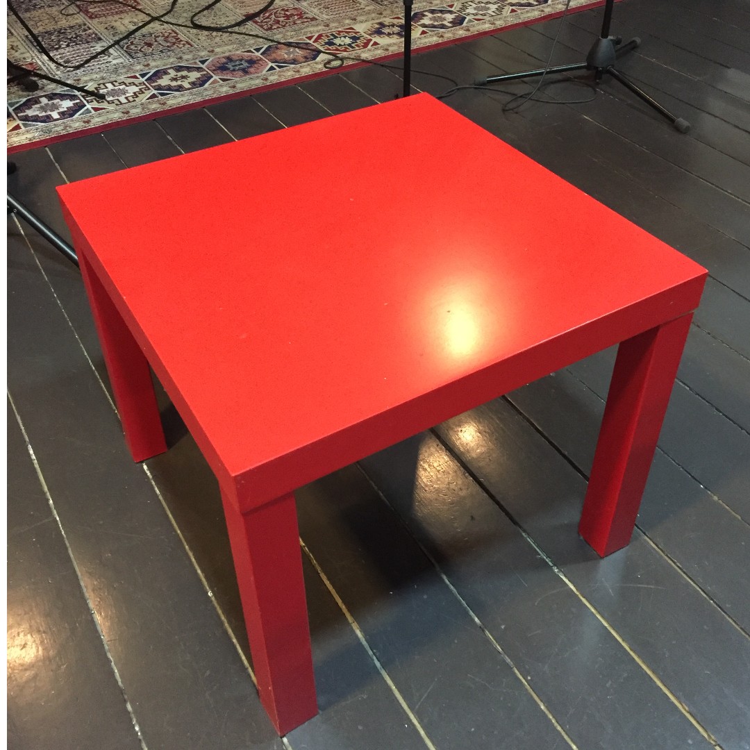 Red square table, Furniture, Tables & Chairs on Carousell