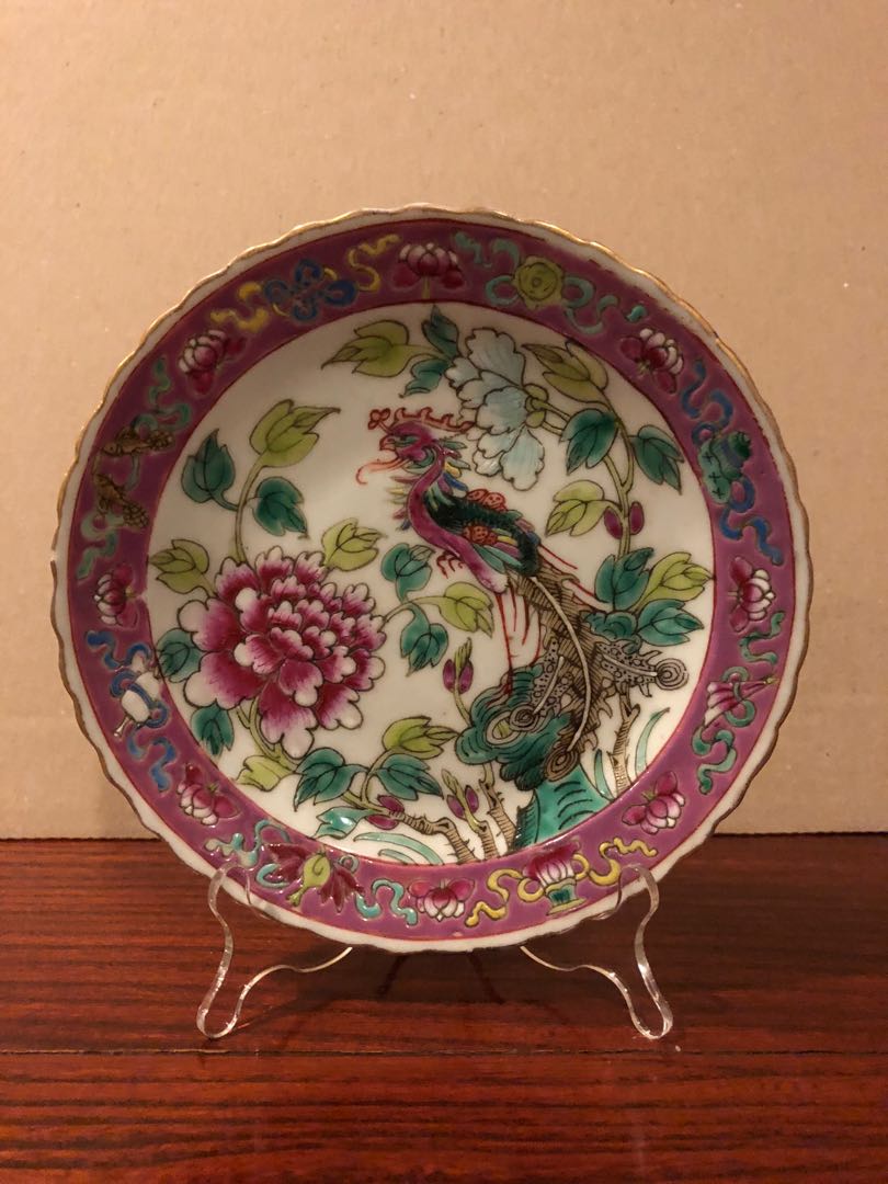Straits Chinese Peranakan Nyonya Famille Rose saucer (PL8), Furniture ...