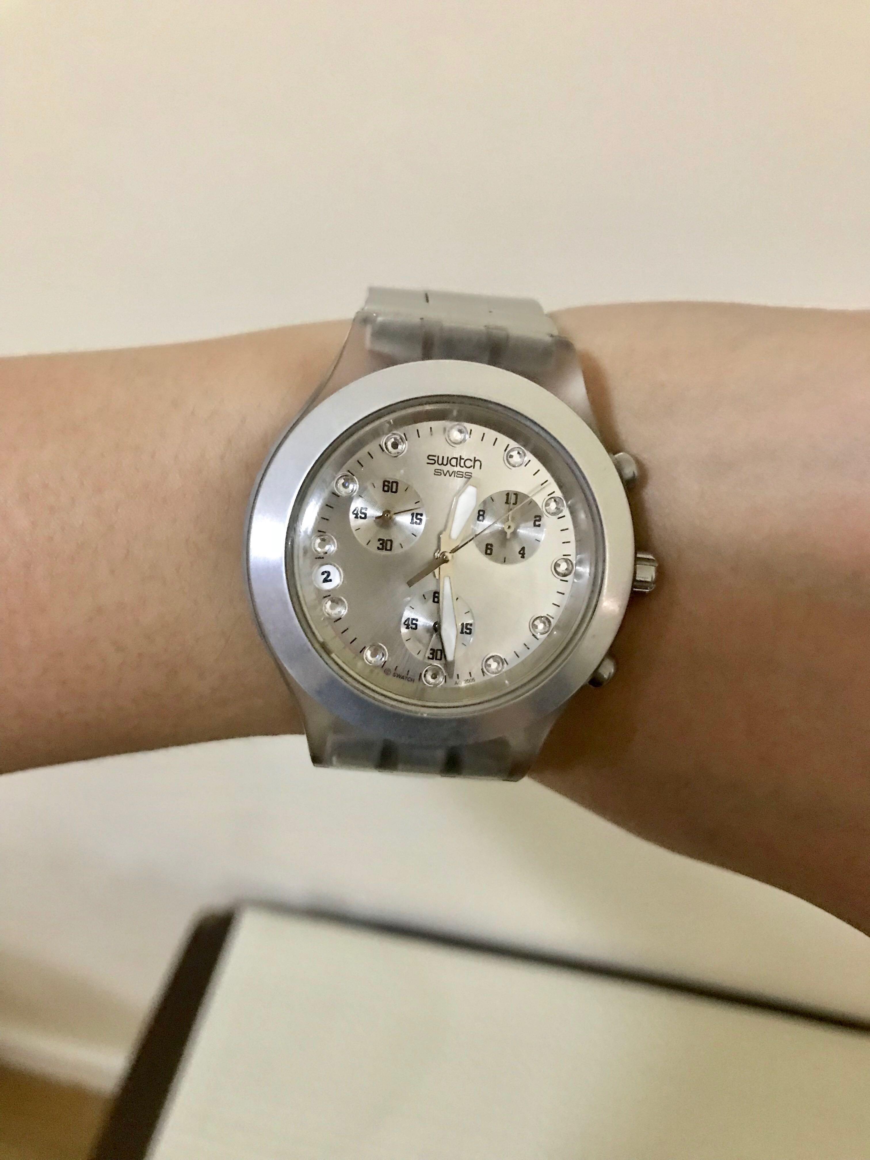 Swatch Irony Diaphane Silver chronograph, Women's Fashion, Watches & Accessories, Watches on ...