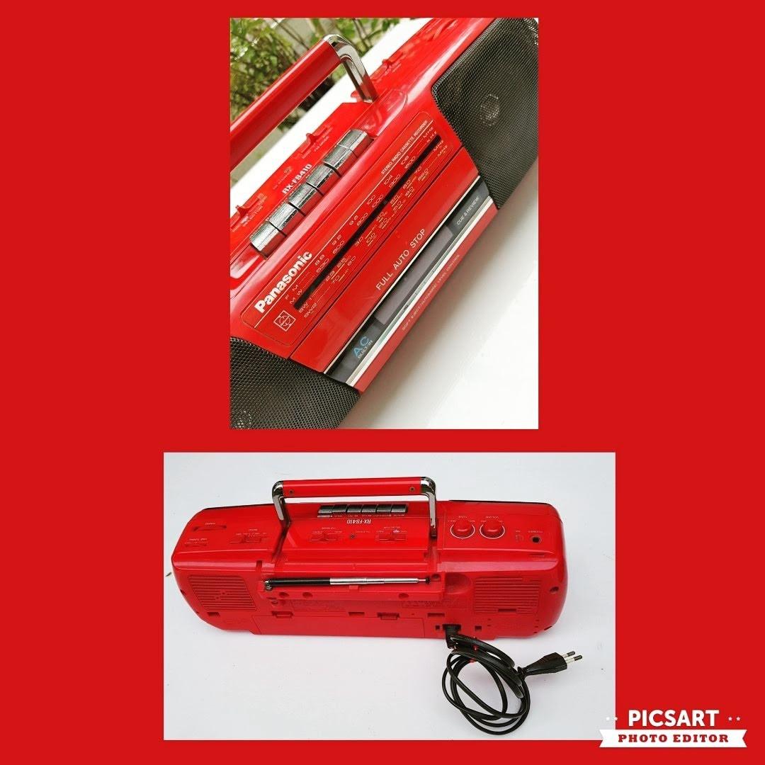 1970s Bright Red Panasonic Japan Radio Model RX-FS410 Cassette Player ...