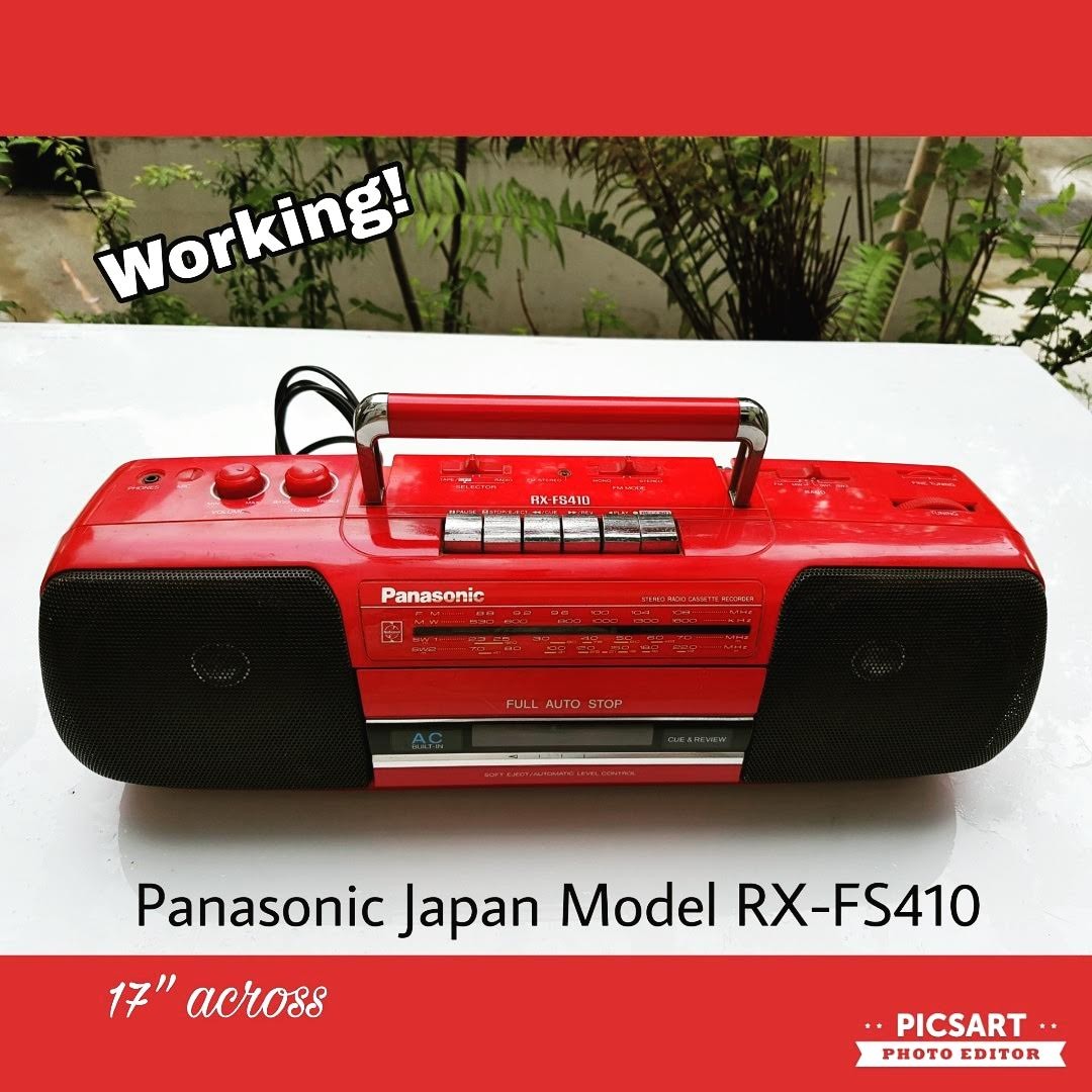 1970s Bright Red Panasonic Japan Radio Model RX-FS410 Cassette Player ...