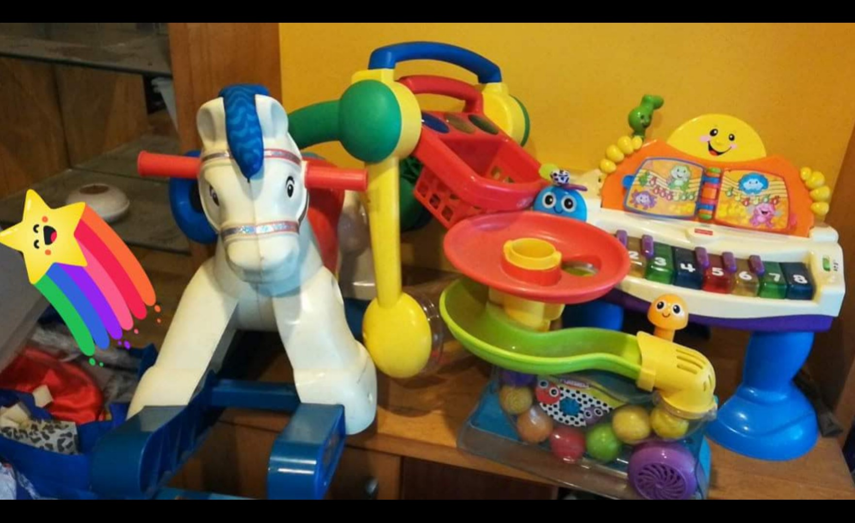 1 walker 1 rocking horse 1 busy ball popper 1 piano, Babies & Kids ...