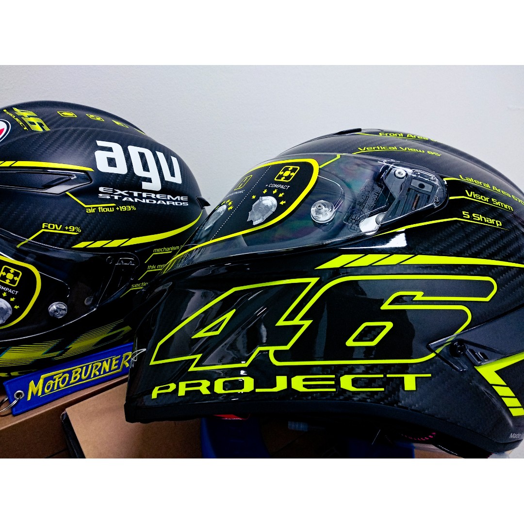 AGV Pista Project 46 V3 Gloss carbon, Motorcycles, Motorcycle Apparel ...