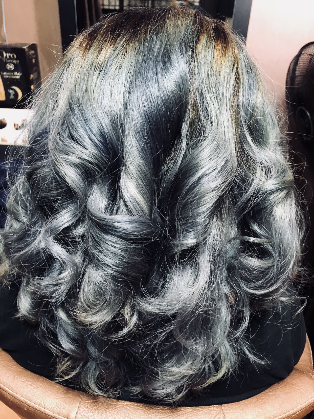 Ash Grey and Blue Hair colour, Beauty & Personal Care, Hair on Carousell