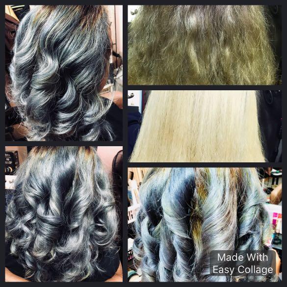 Ash Grey and Blue Hair colour, Beauty & Personal Care, Hair on Carousell