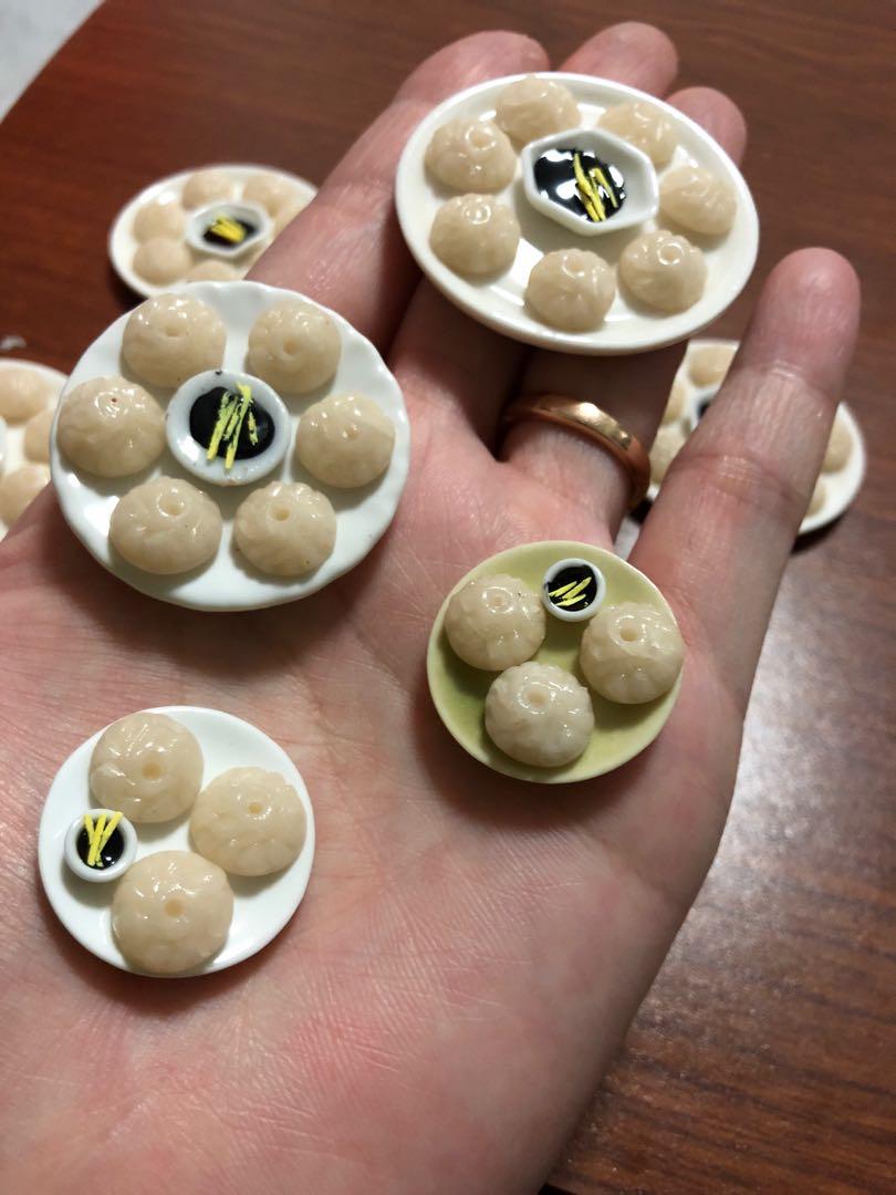 Handmade Miniature Xiao Long Bao (Clay) - glued on plates, Hobbies ...