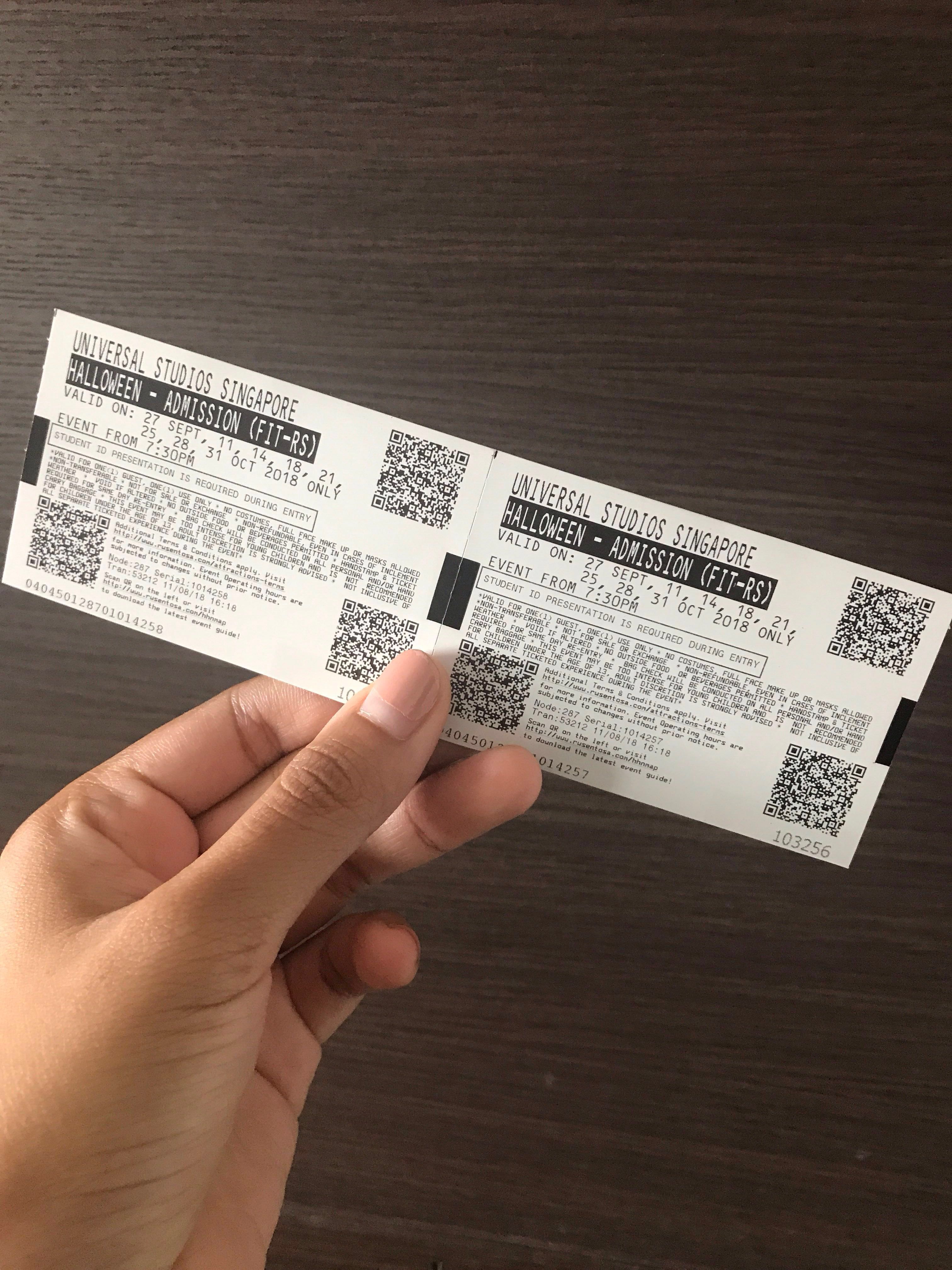 HHN8 TICKETS, Tickets & Vouchers, Event Tickets on Carousell