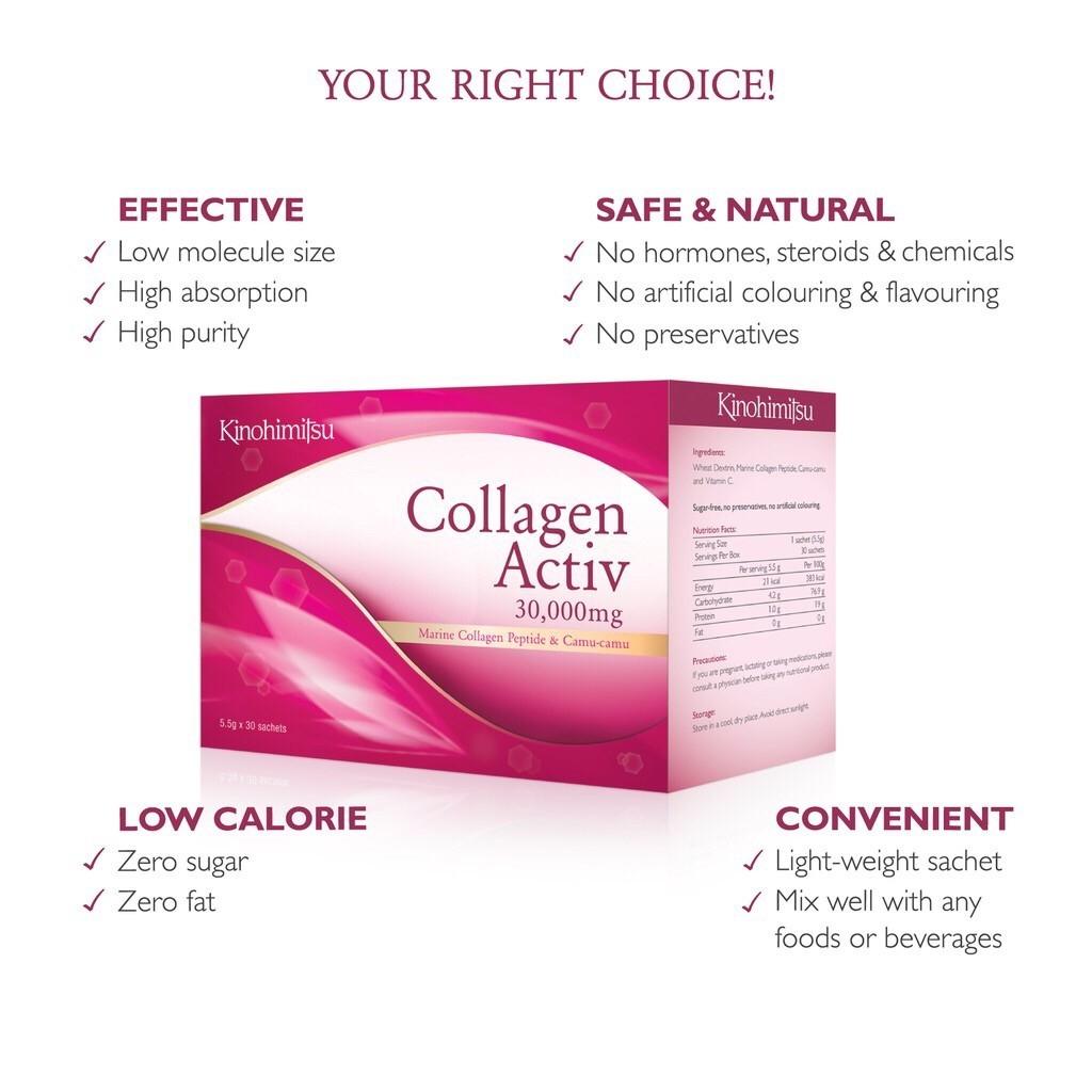 KINOHIMITSU COLLAGEN ACTIV 30'S SACHET DRINK (2 boxes @$50), Health ...