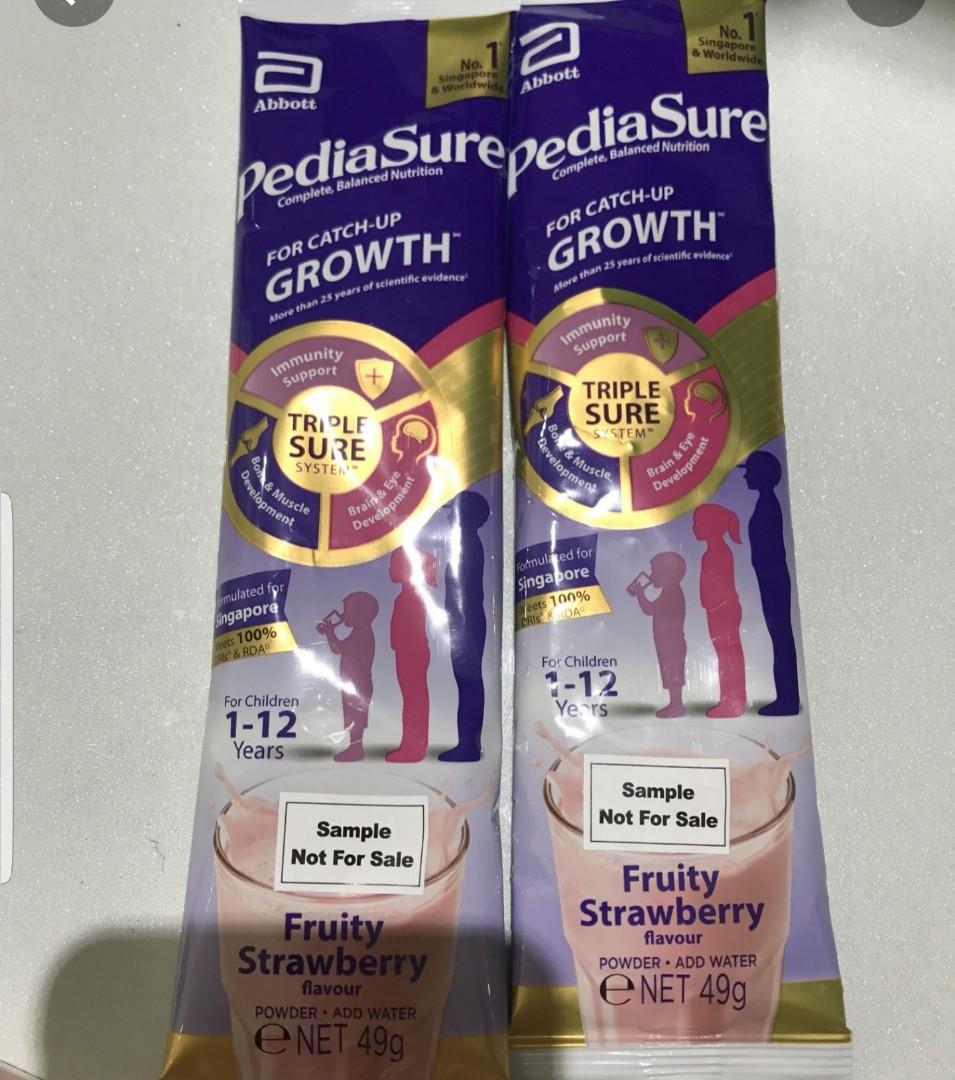 6 Pediasure Strawberry Sachets, Babies & Kids, Nursing & Feeding ...