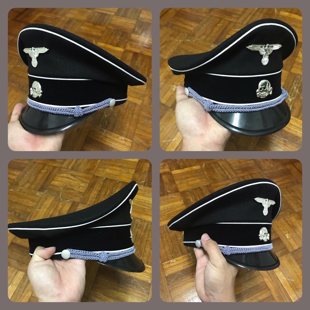World War Two Germany Army Wehrmacht SS Officer Cap Black uniform ...