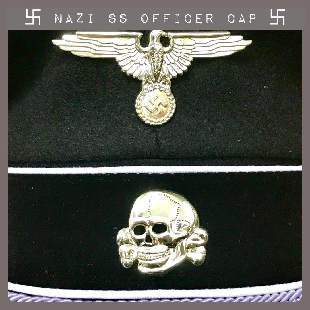 World War Two Germany Army Wehrmacht SS Officer Cap Black uniform ...
