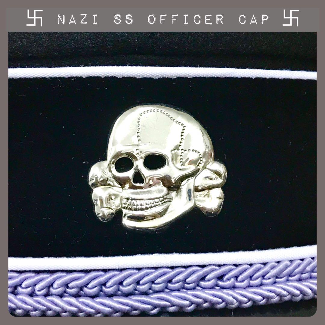 World War Two Germany Army Wehrmacht SS Officer Cap Black uniform ...