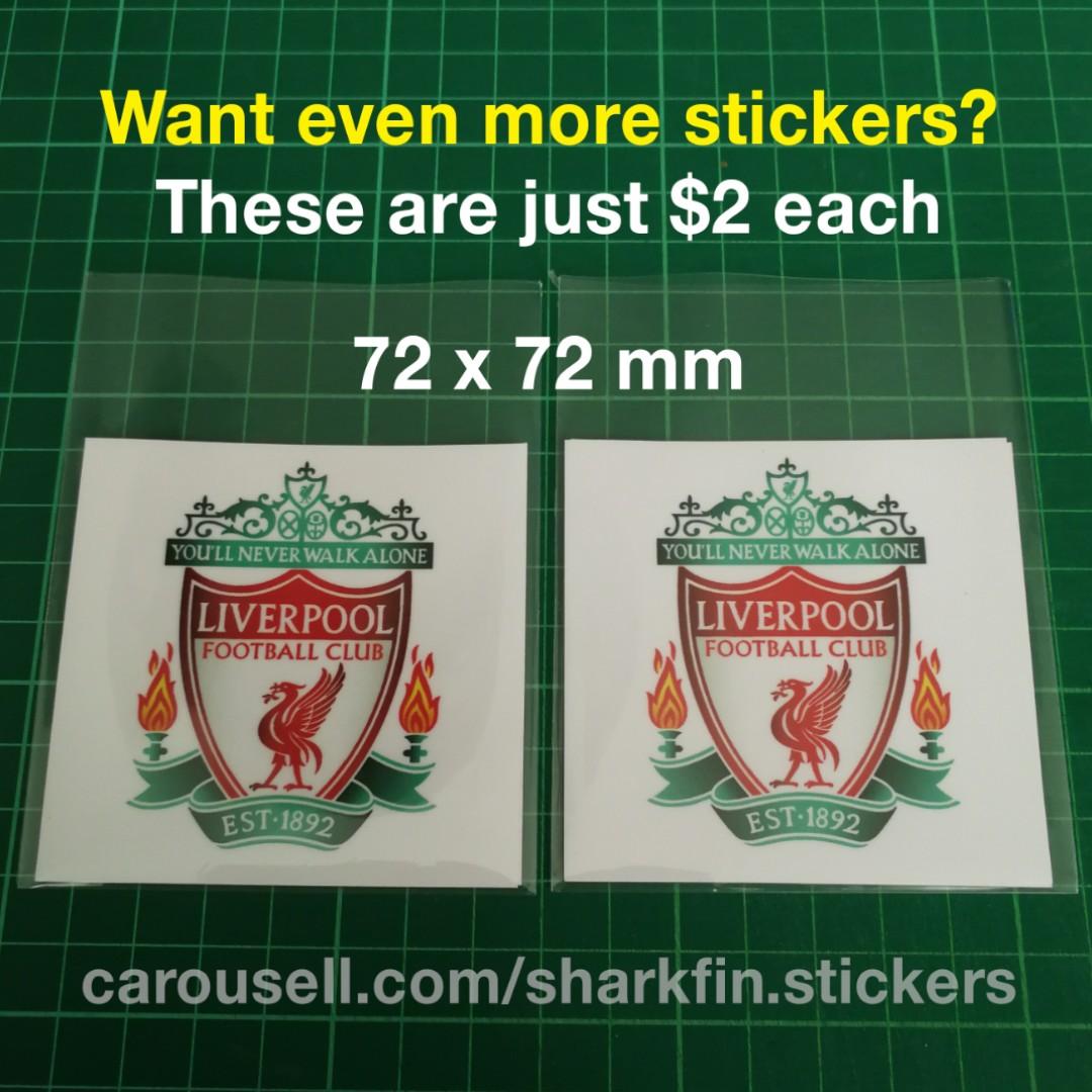 Liverpool FC - You'll Never Walk Alone Crest / Badge / Logo Stickers. 6 ...