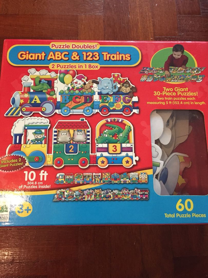 Puzzles ABC and 123 train, Hobbies & Toys, Toys & Games on Carousell