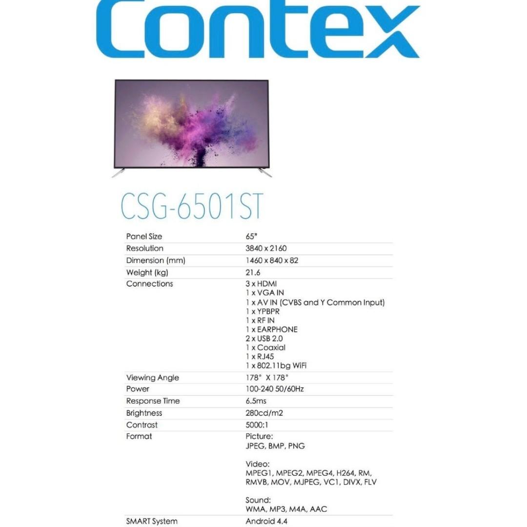 65inch Contex 4K UHD LED Smart TV, TV & Home Appliances, TV ...