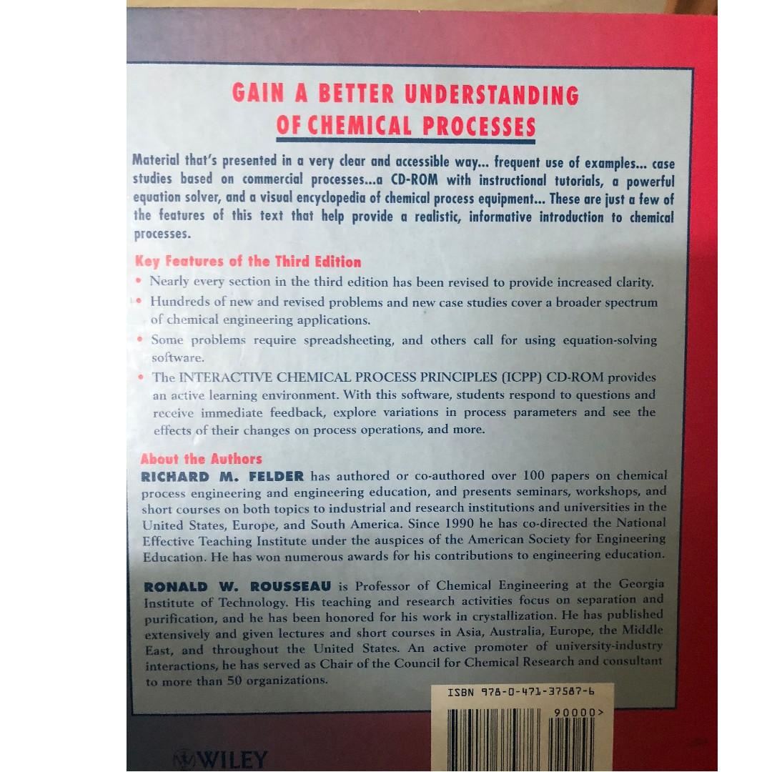 Chemical engineering - NUS I st year text book ELEMENTARY PRINCIPLE OF ...