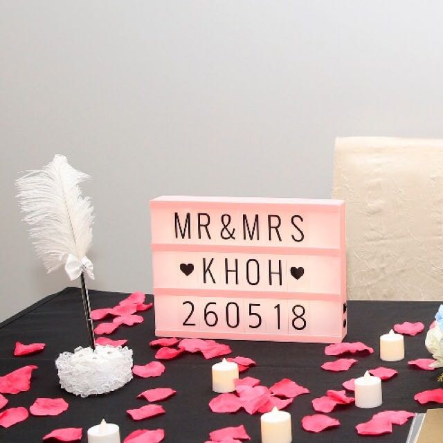 DIY letter LED Pink Light Box Deco, Design & Craft, Others on Carousell