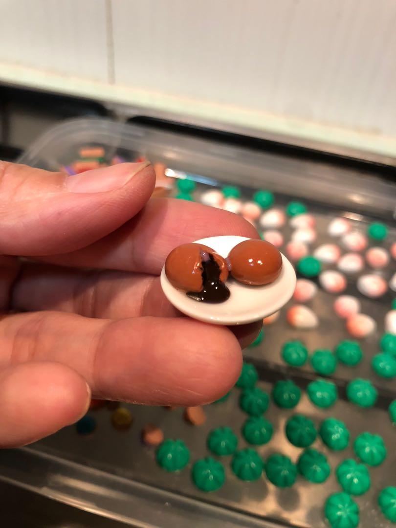 Handmade Miniature Half cut Coffee Bao - Custard Bao - Yam Bao (Clay ...